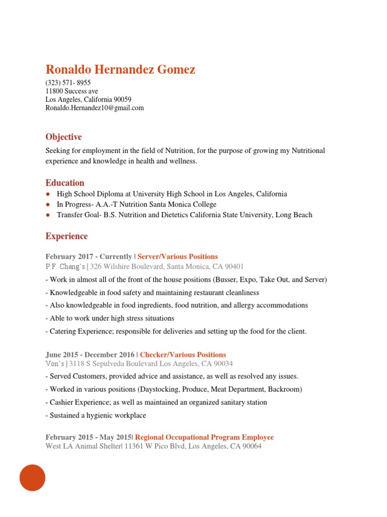 Ronaldo Hernandez Resume | PDF