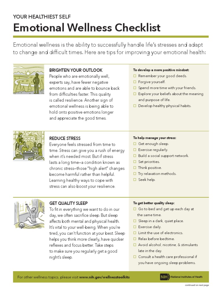Emotional Wellness Checklist | PDF | Psychological Concepts | Emotions