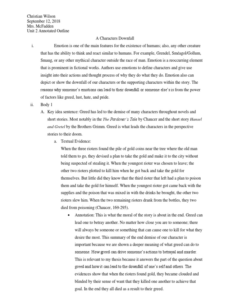 Annotated Outline | PDF | Beowulf | Hansel And Gretel