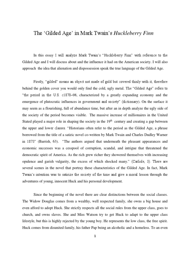 The Gilded Age' in Mark Twain's Huckleberry Finn | PDF | Huckleberry Finn