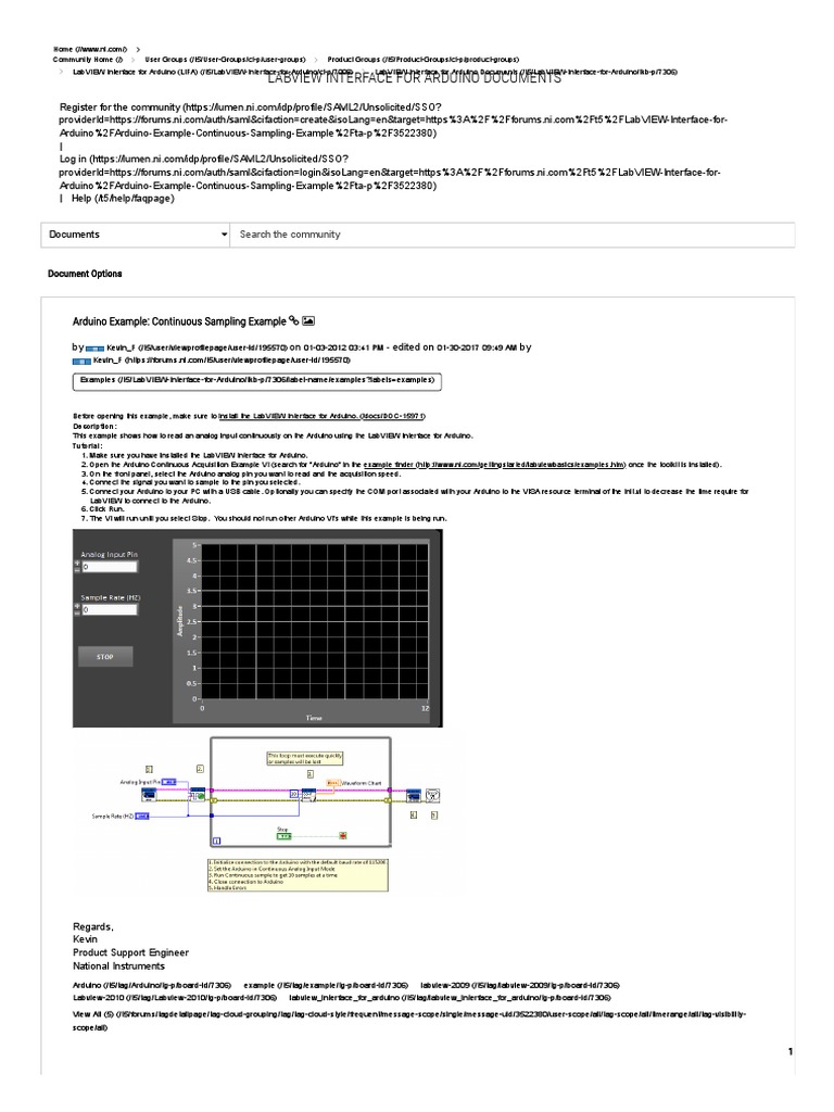 Arduino Example - Continuous Sampling Example - Discussion Forums - National Instruments | PDF ...