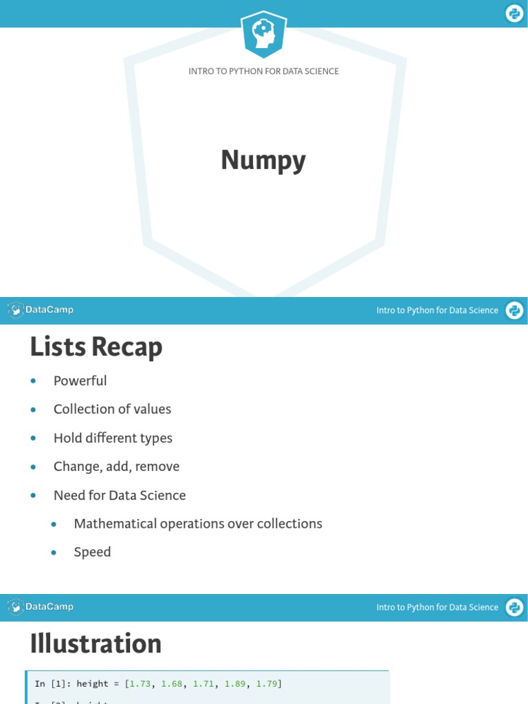 Intro To Python For Data Science: Numpy | PDF | Areas Of Computer ...