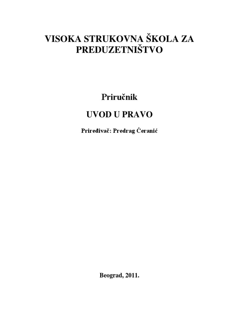 Skripta Uvod U Pravo | PDF