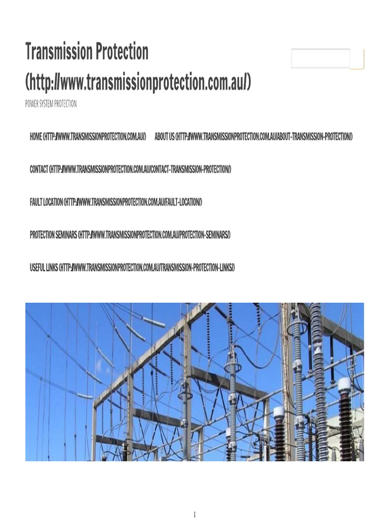 Transmission Protection - Fault Location | PDF | Electrical Impedance ...
