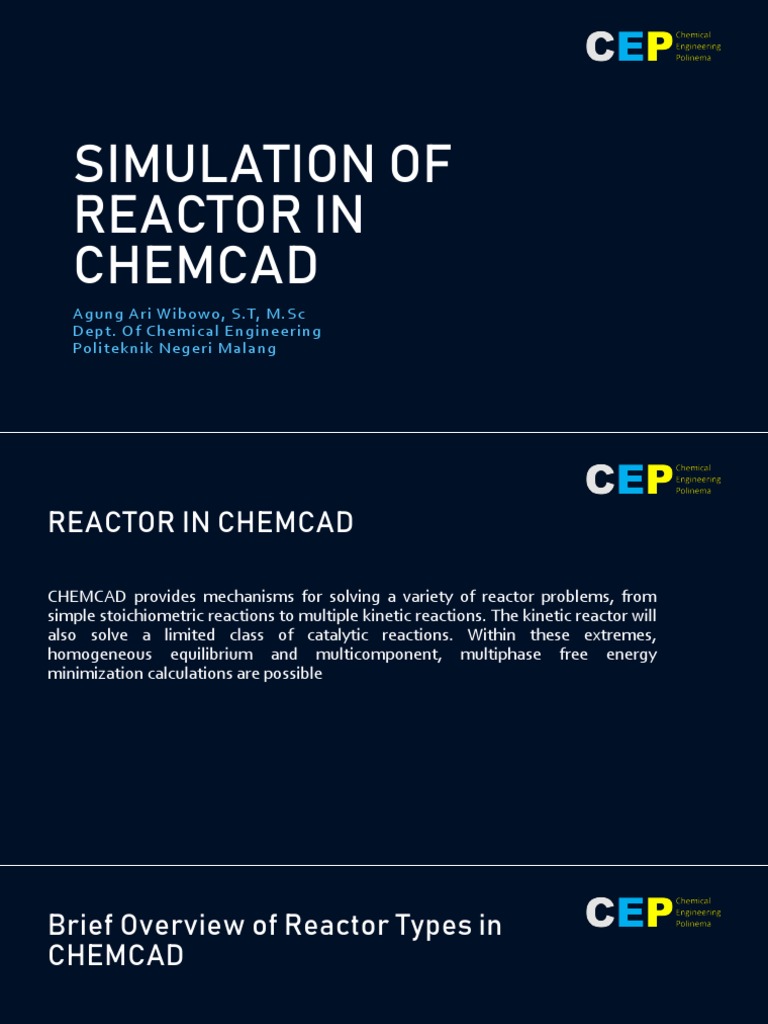 Chemcad Reactor Design Tutorial | PDF | Chemical Reactor | Stoichiometry