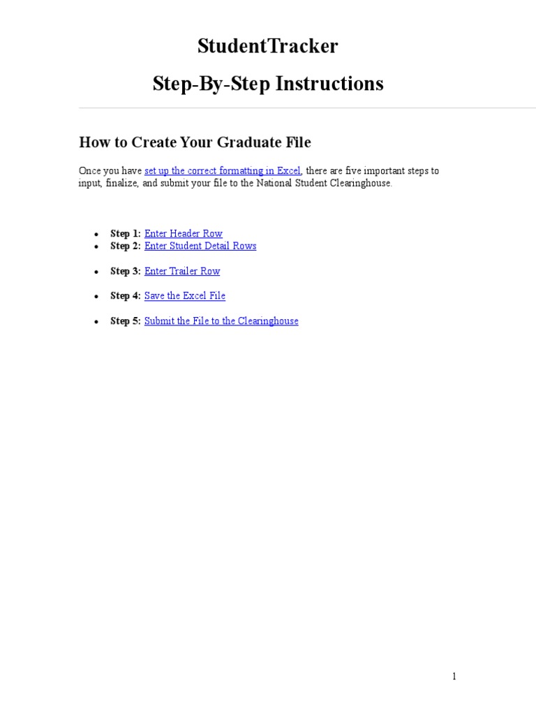 Studenttracker Step-By-Step Instructions: How To Create Your Graduate ...