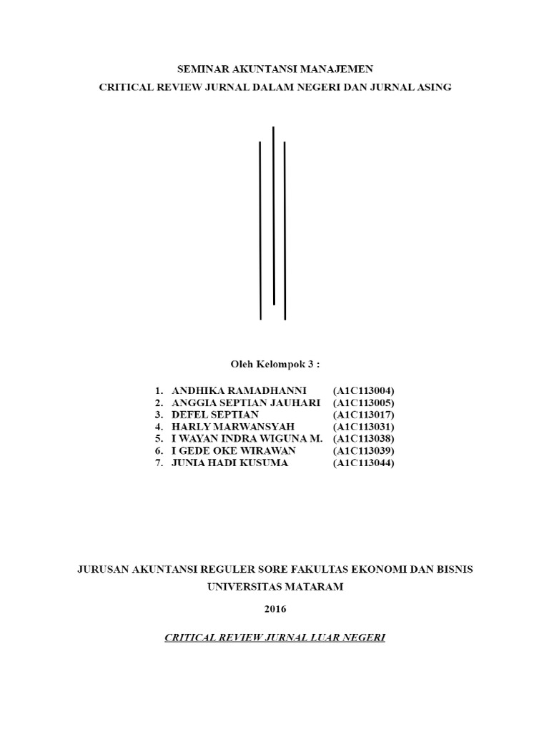 Contoh Jurnal Critical Review | PDF