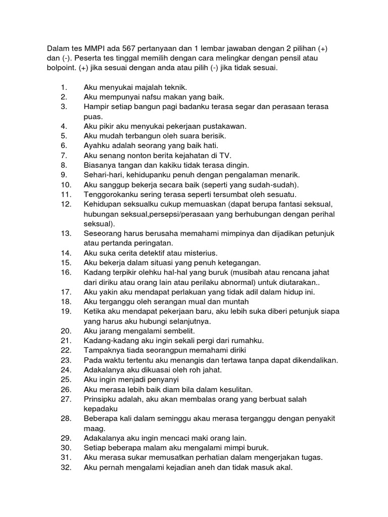 Kumpulan Mmpi Test | PDF