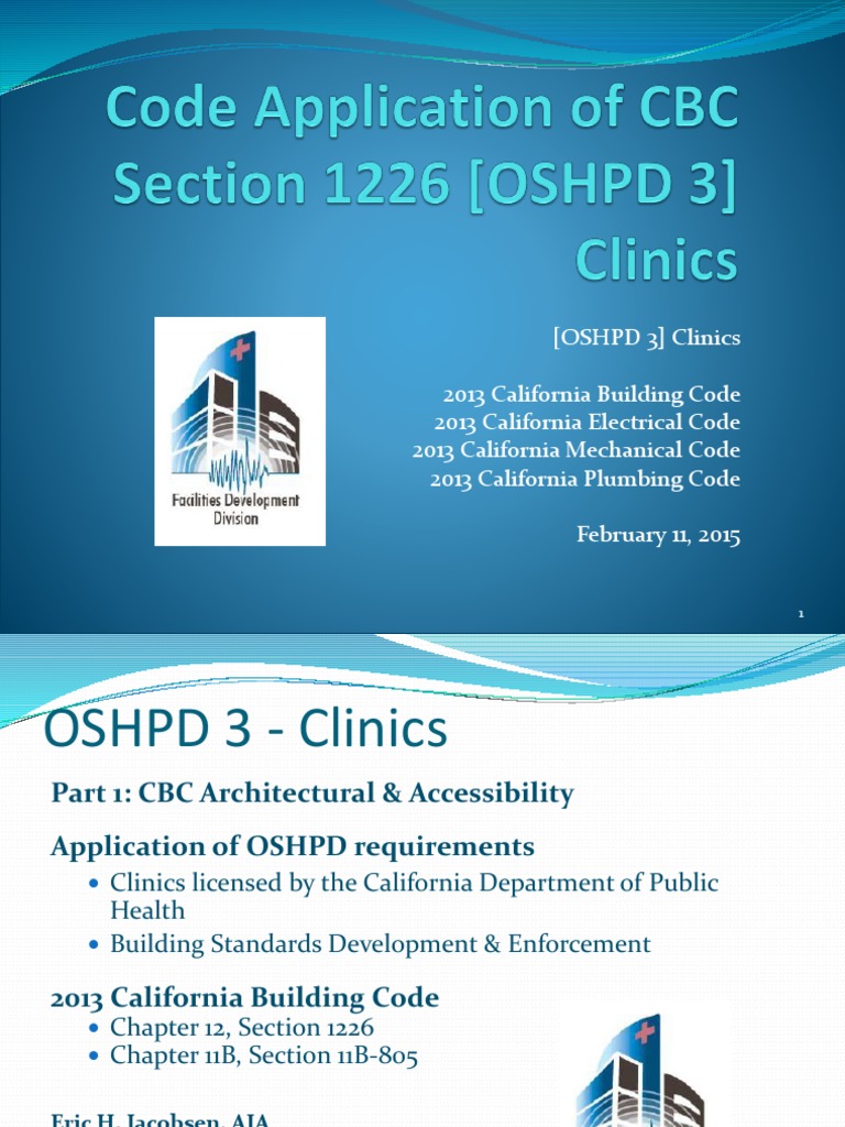 OSHPD Training - Code Application of CBC 1226 | PDF | Clinic ...