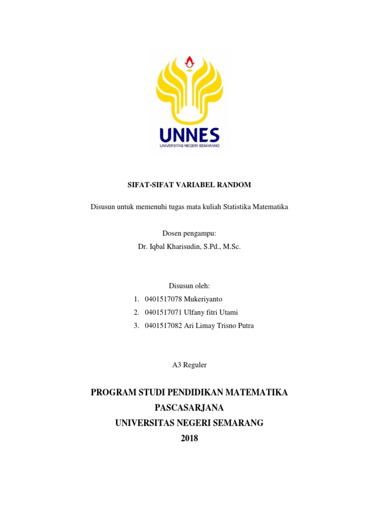 Sifat Variabel Random dalam Statistika | PDF