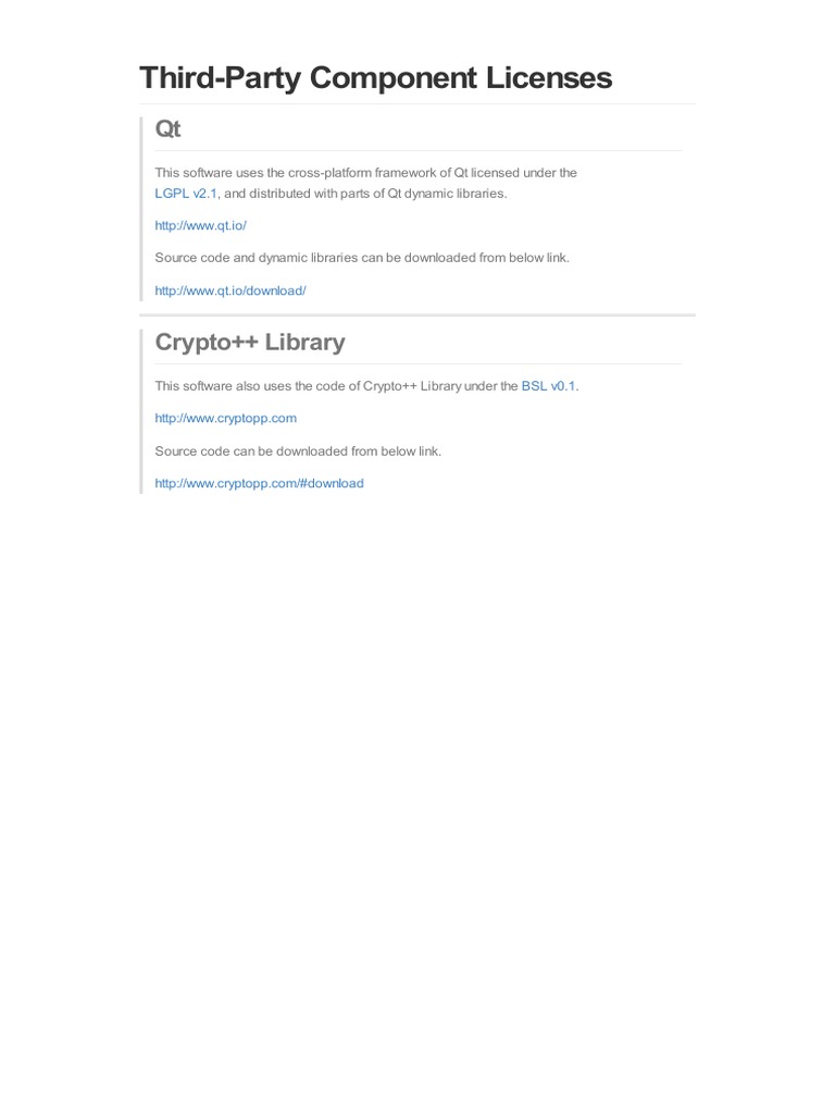 Third-Party Component Licenses | PDF