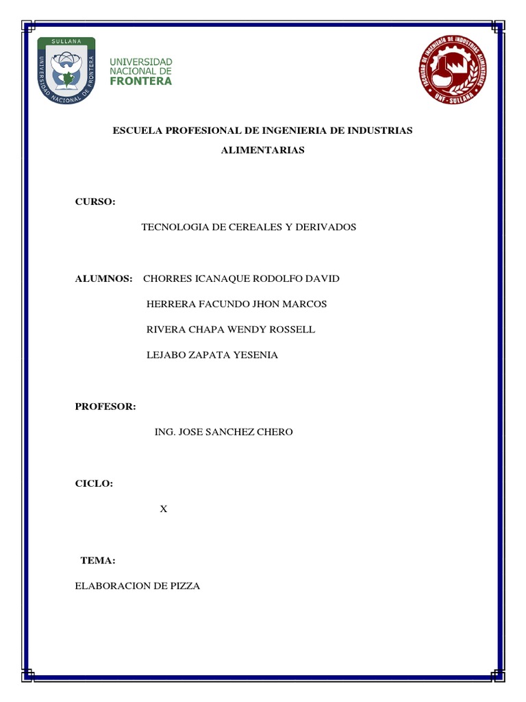 Elaboracion de Pizza Informe | PDF | Pizza | Cocina