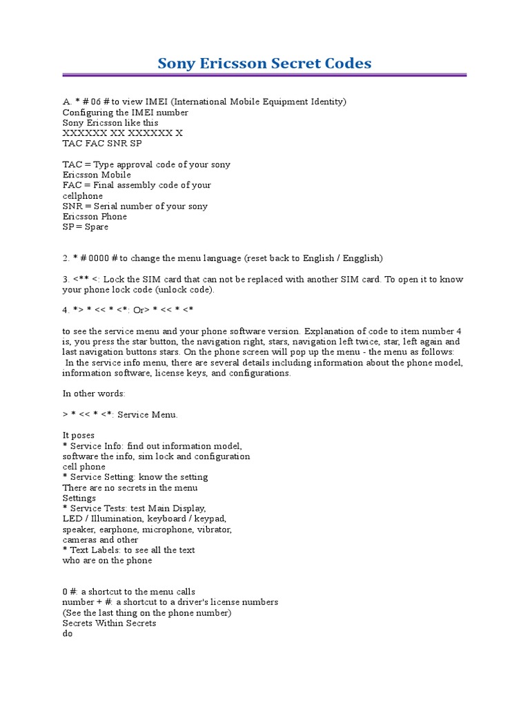 Unlocking the Secrets: A Guide to Hidden Codes and Menus for Sony ...