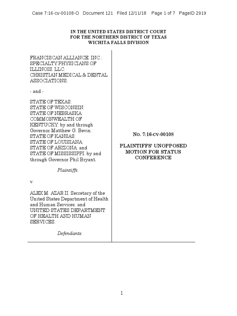 Motion For Status Conference | PDF | Summary Judgment | Lawsuit