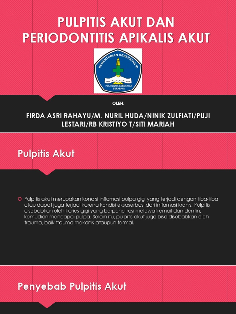 Pulpitis Akut Dan Periodontitis Apikalis Akut | PDF