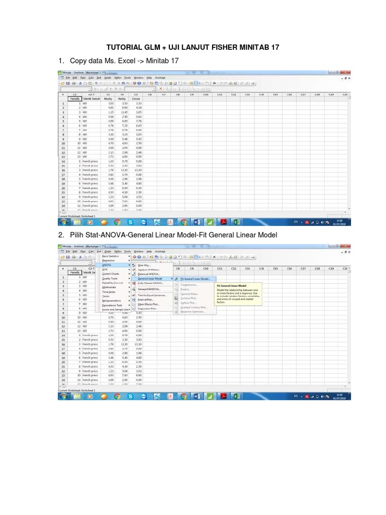 Tutorial GLM - Minitab 17 | PDF