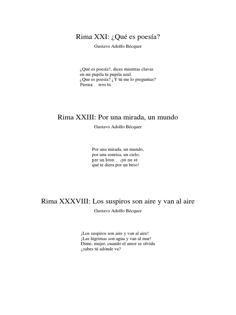 Rimas de Bécquer | PDF