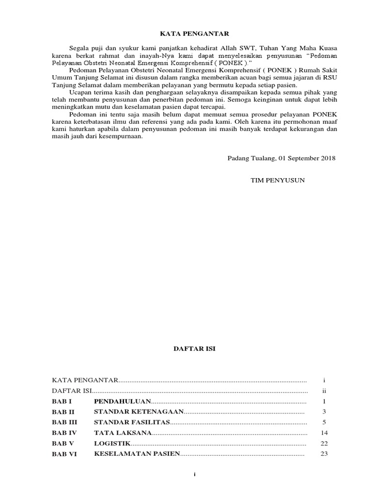 Pedoman Pelayanan Ponek | PDF