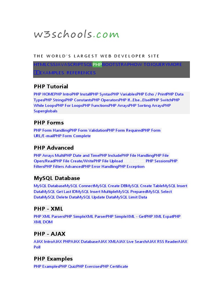 W3schools: PHP Tutorial | PDF | Http Cookie | Php