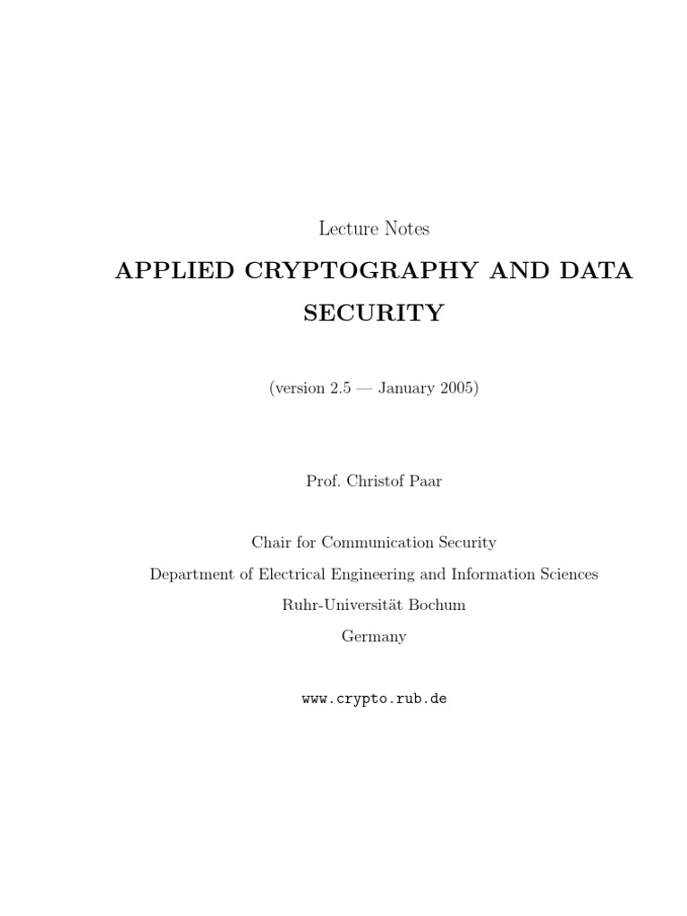Cryptography and Data Security | PDF | Cryptanalysis | Cryptography