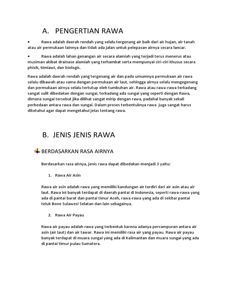 Jenis Jenis Rawa | PDF