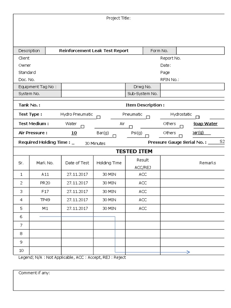 Water Pressure Test Report Format: Fill Out Sign Online, 45% OFF