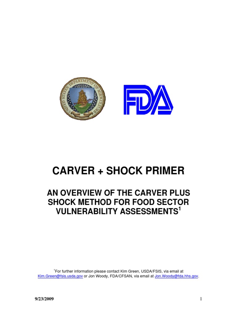 CARVER + SHOCK Food Vulnerability Guide | PDF | System | Vulnerability ...