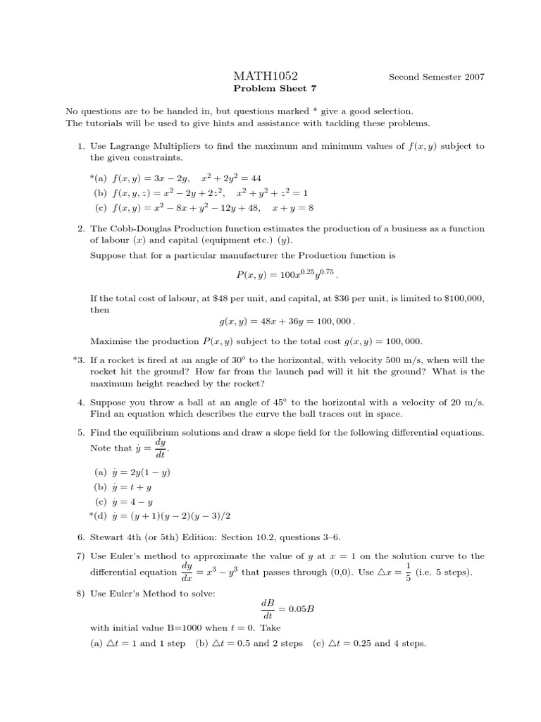 Prob 7 | PDF | Equations | Calculus