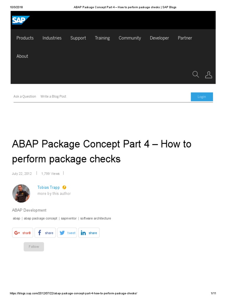 ABAP Package Concept Part 4 - How To Perform Package Checks - SAP Blogs ...
