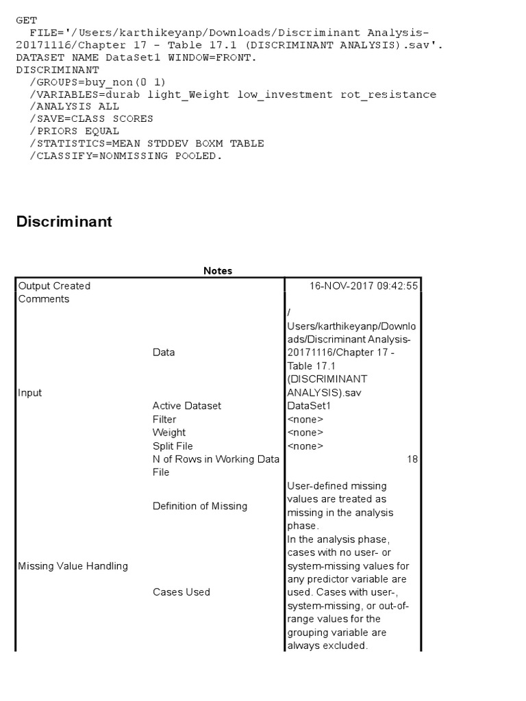 Discriminant Analysis | PDF | Covariance Matrix | Correlation And Dependence
