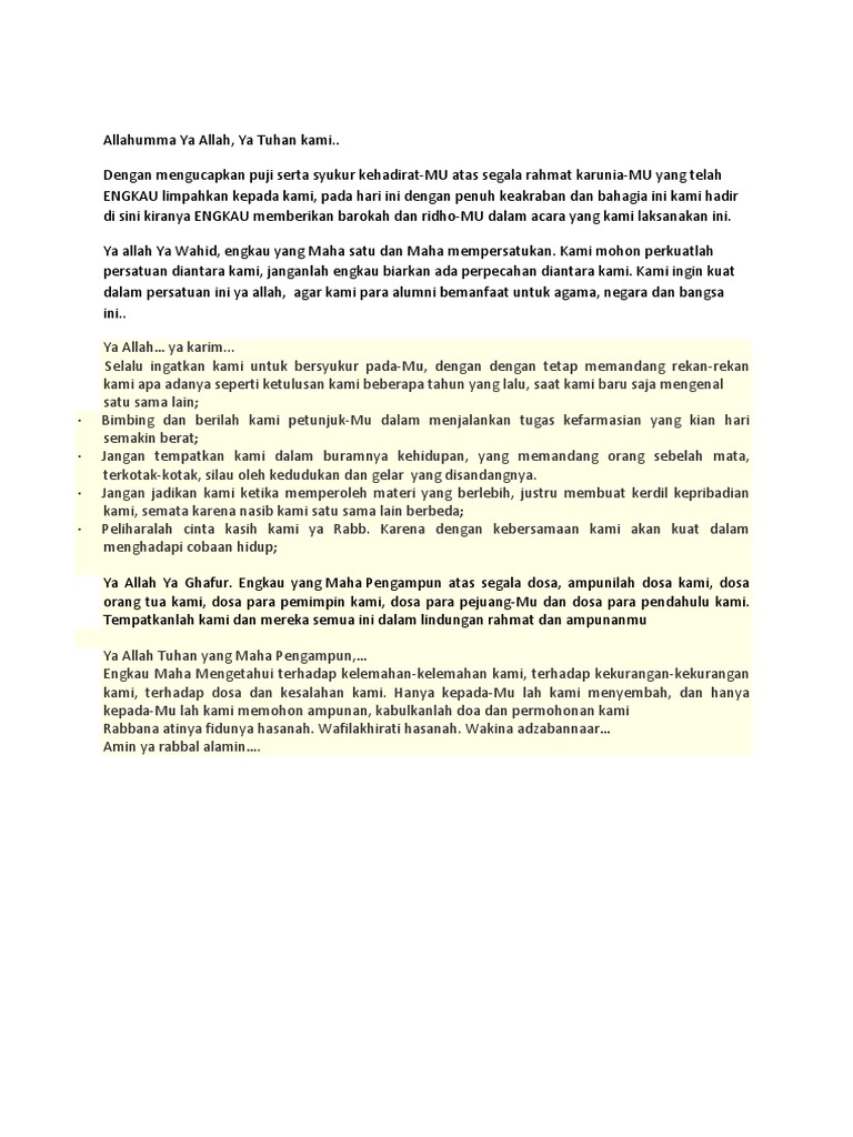 Doa Acara Resmi | PDF