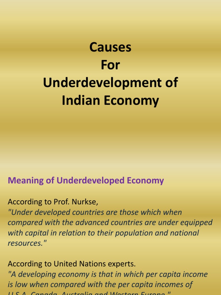 Causes of Underdevelopment | Developing Country | Poverty
