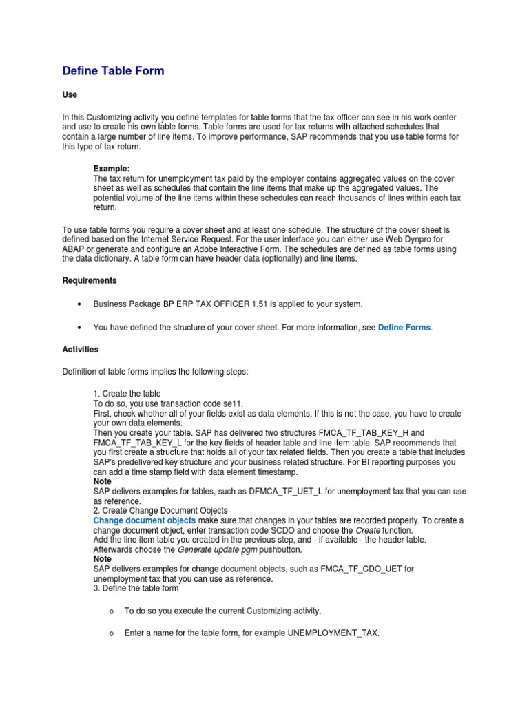 Define Table Form | PDF | Software Engineering | Areas Of Computer Science