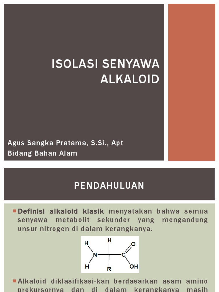 Isolasi Senyawa Alkaloid | PDF