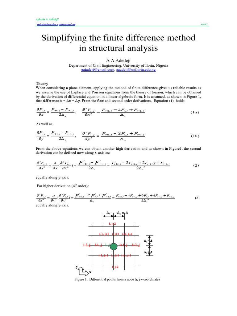 Simplifying The Finite Difference Method in Structural Analysis | PDF | Structural Analysis ...