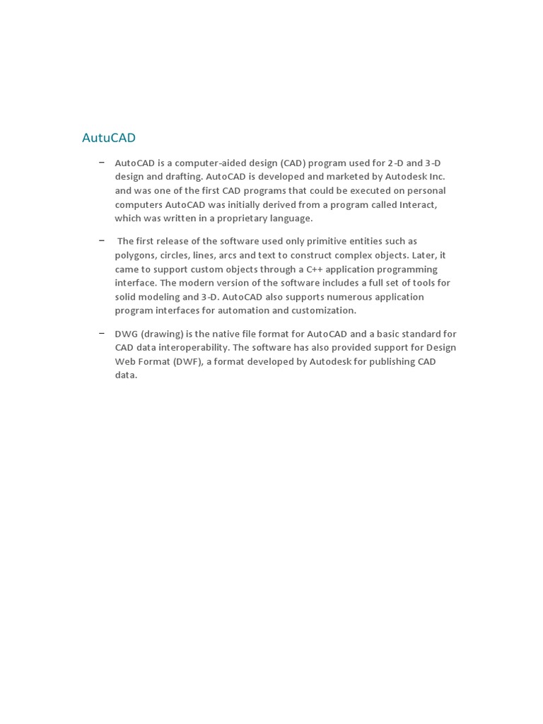 A Training Report On Auto CAD | PDF | Auto Cad | Geometry