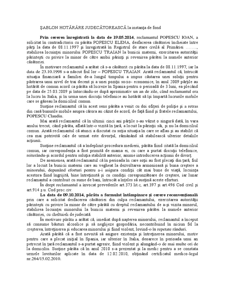 Sablon Hotarare Divort