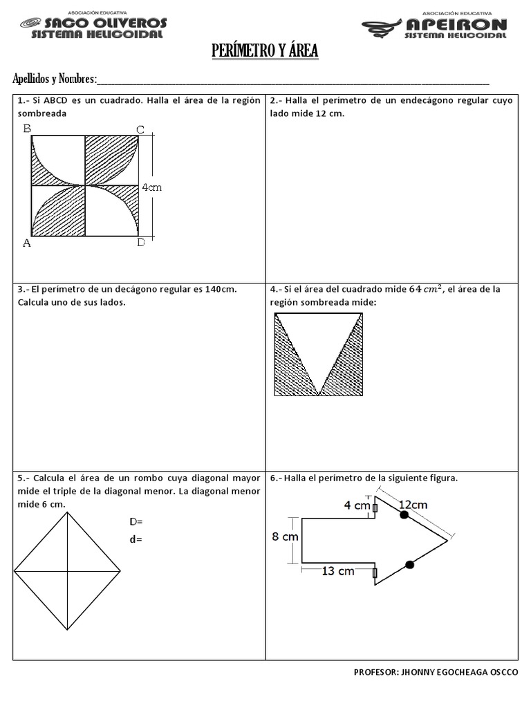 Perímetro y Área | PDF | Geometría Convexa | Geometría