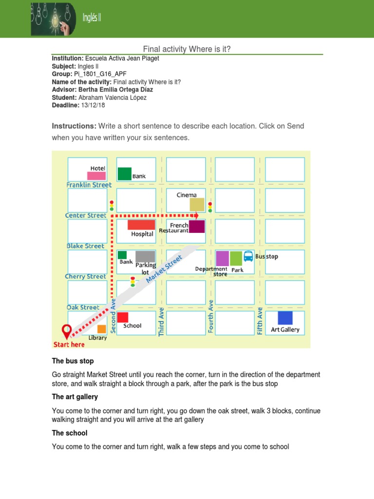 Instructions:: Write A Short Sentence To Describe Each Location. Click ...