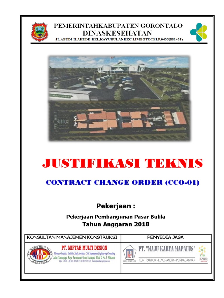 Justifikasi Teknis Cco-01 Pasar Bulila | PDF