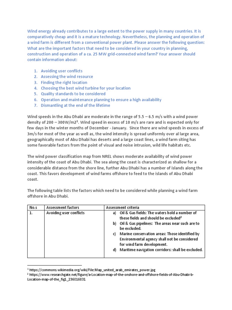 Assignment Wind | PDF | Wind Power | Offshore Wind Power