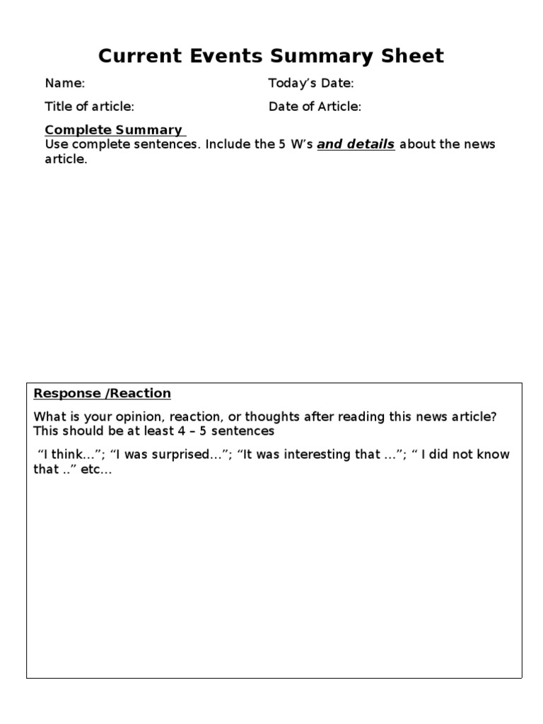 Current Events - Weekly | PDF