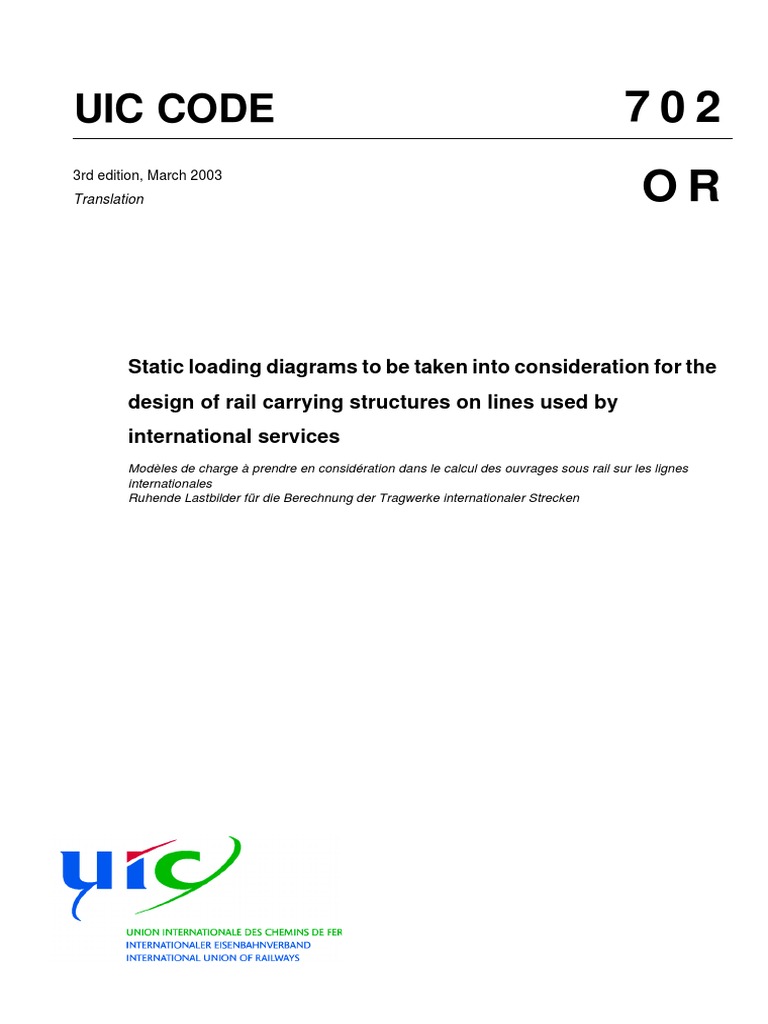 Uic Code 702 or | PDF | Rail Transport | Structural Load