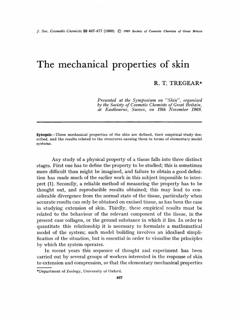 The Mechanical Properties of Skin | PDF | Collagen | Microscope