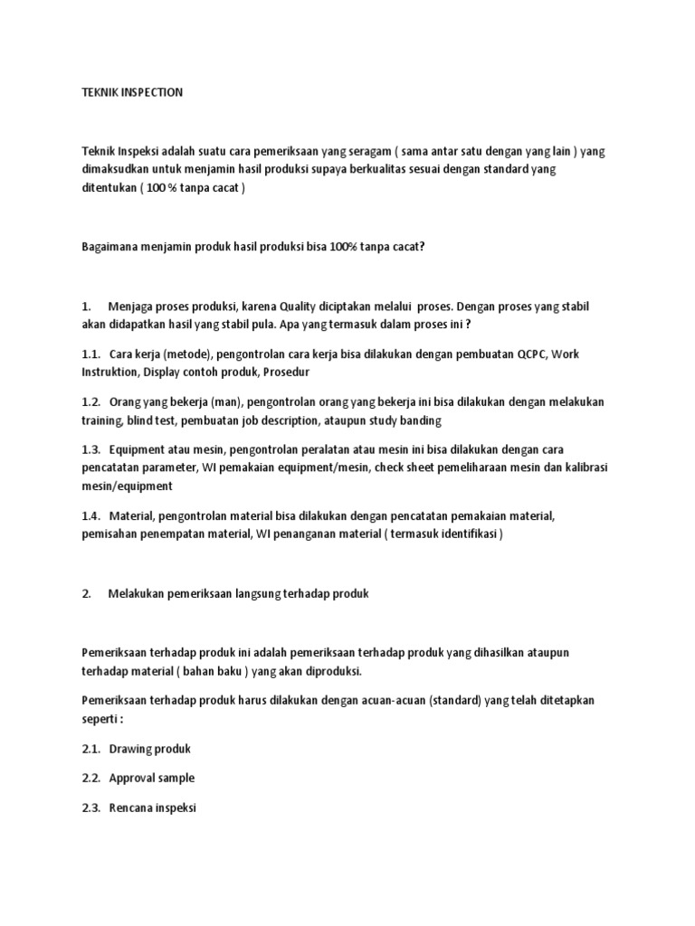 Teknik Inspection | PDF