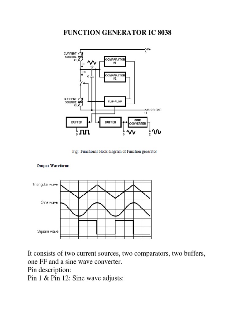 Function Generator Ic 8038 | PDF | Electrical Components | Electrical ...
