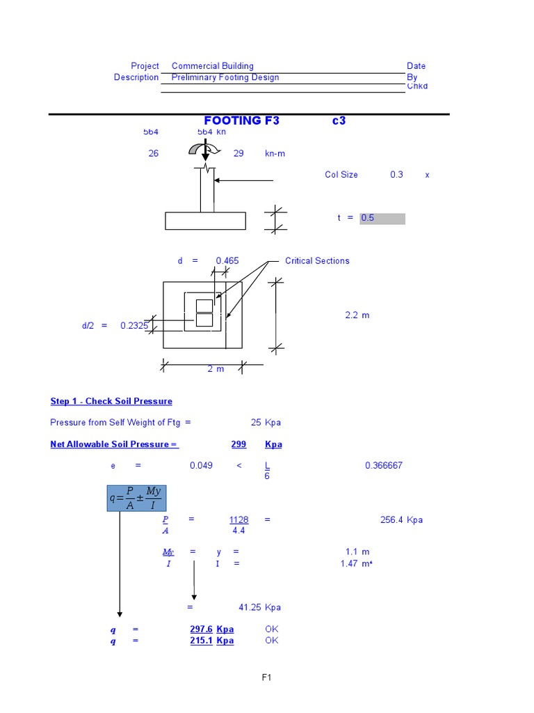 Footing F3 C3: Q P A My I | PDF | Continuum Mechanics | Quantity