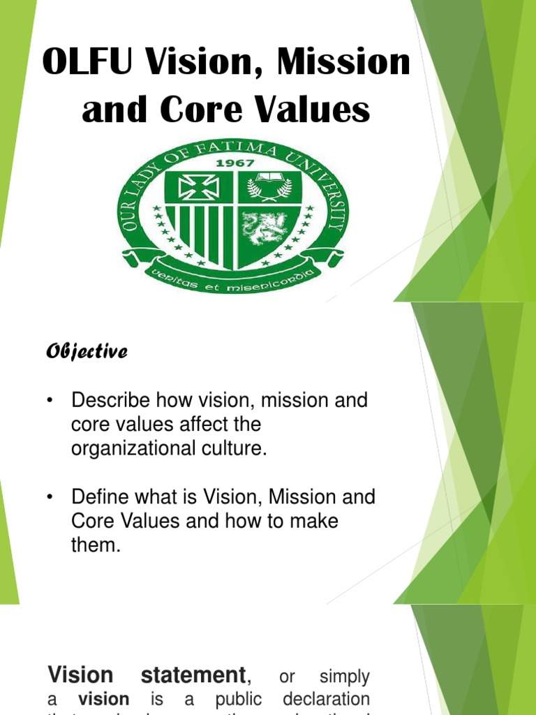 Mission, Vision and Core Values | PDF