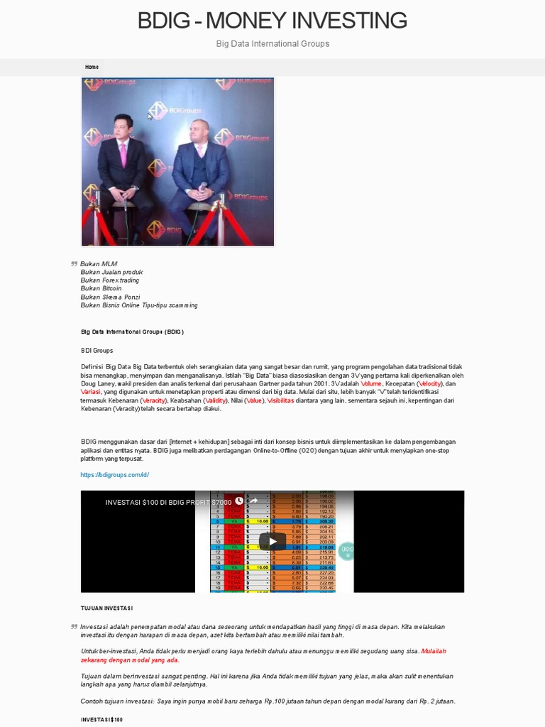 BDIG - Money Investing | PDF | Bisnis