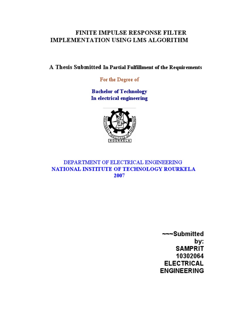 "Finite Impulse Response Filter PDF | PDF